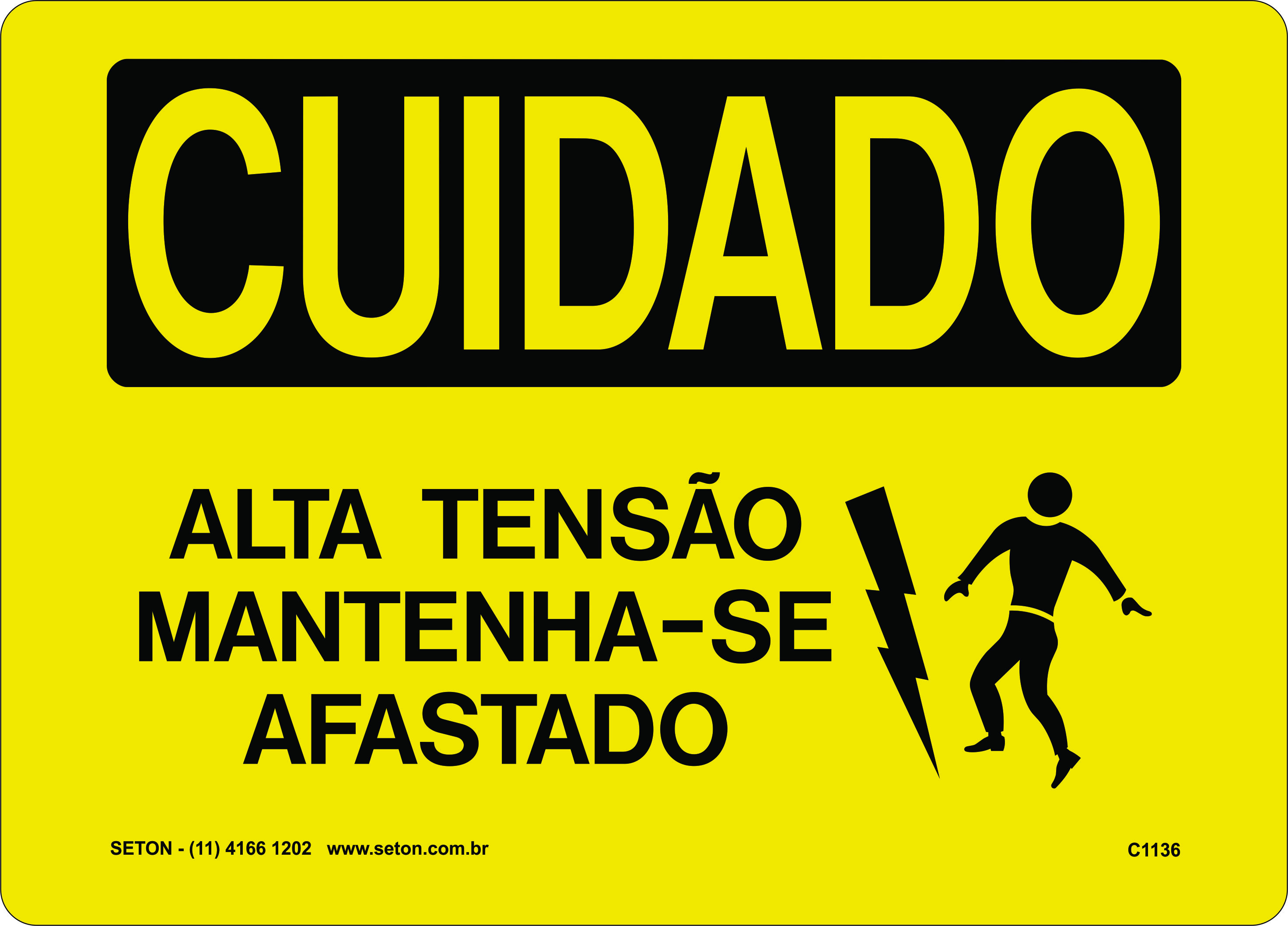 Placa Cuidado Alta Tensão Mantenha-se Afastado Placa Cuidado Alta Tensão Mantenha-se Afastado